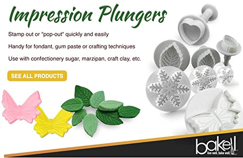 4 PC Set Daisy Flower Impression Plunger Pop-out Cutters - Fondant/Gumpaste Pop-out Plunger Tools from Bakell