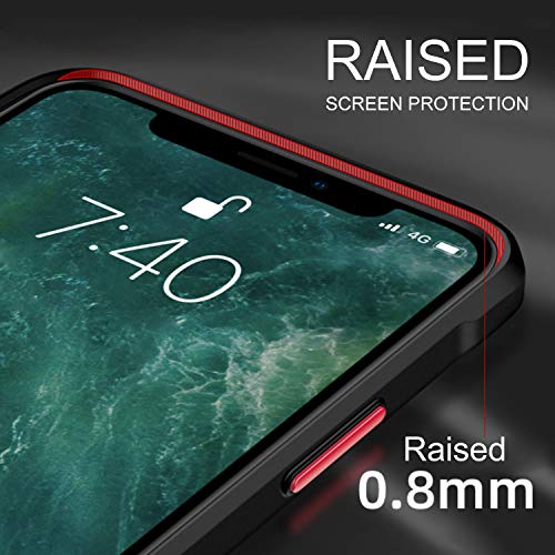 TENOC Phone Case Compatible for iPhone 11 Pro Max Case, Clear Back Cover Bumper Cases for 11 Pro Max 6.5-Inch, Black