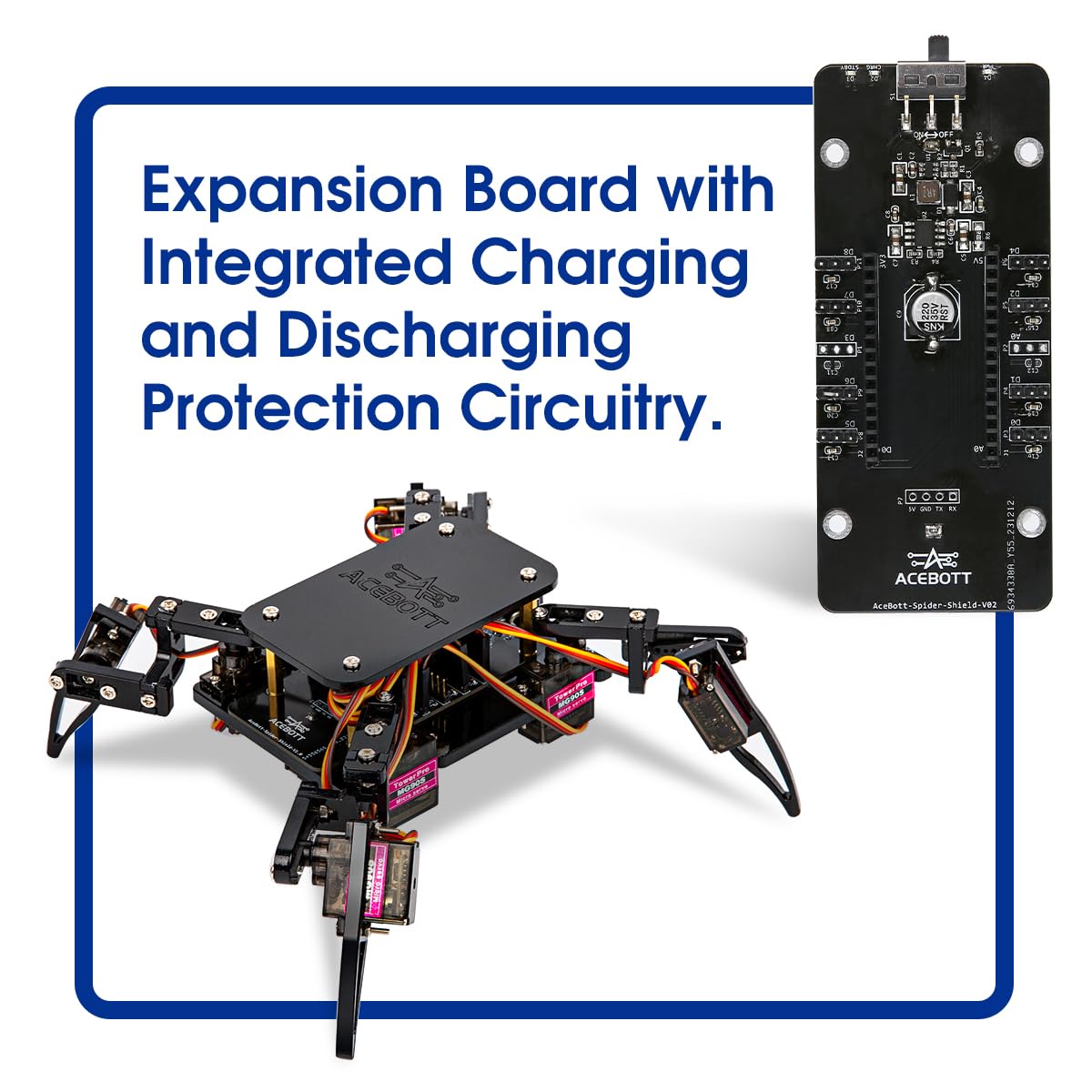 ACEBOTT STEM Robotics Science Kits for Kids, DIY Robotics Stem Toys, ESP8266 Spider Robot Building Kit, STEM Robotics Project Compatible with Arduino for Girls,Boys,Teens,Adults (QD020)