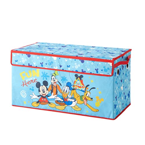 Idea Nuova Disney Mickey Mouse Collapsible Children’s Toy Storage Trunk, Durable with Soft Lid, 28.5"x 14.5"x16"