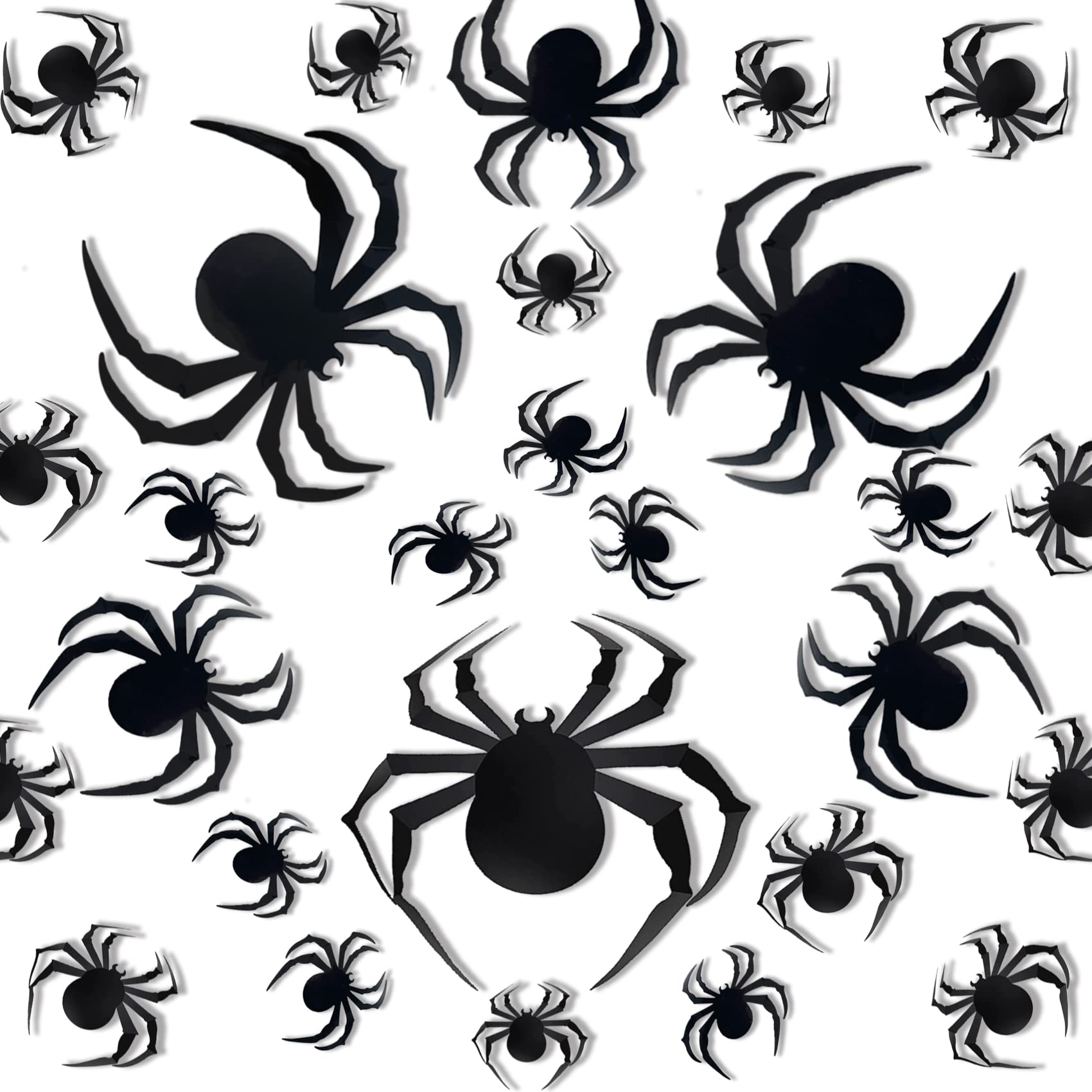 60PCS Halloween Spider Wall Decor, Halloween Big 3D Spider Stickers for Halloween Home Decorations, Realistic Black Spider Decal for Halloween Eve Party Decor Indoor Room Window
