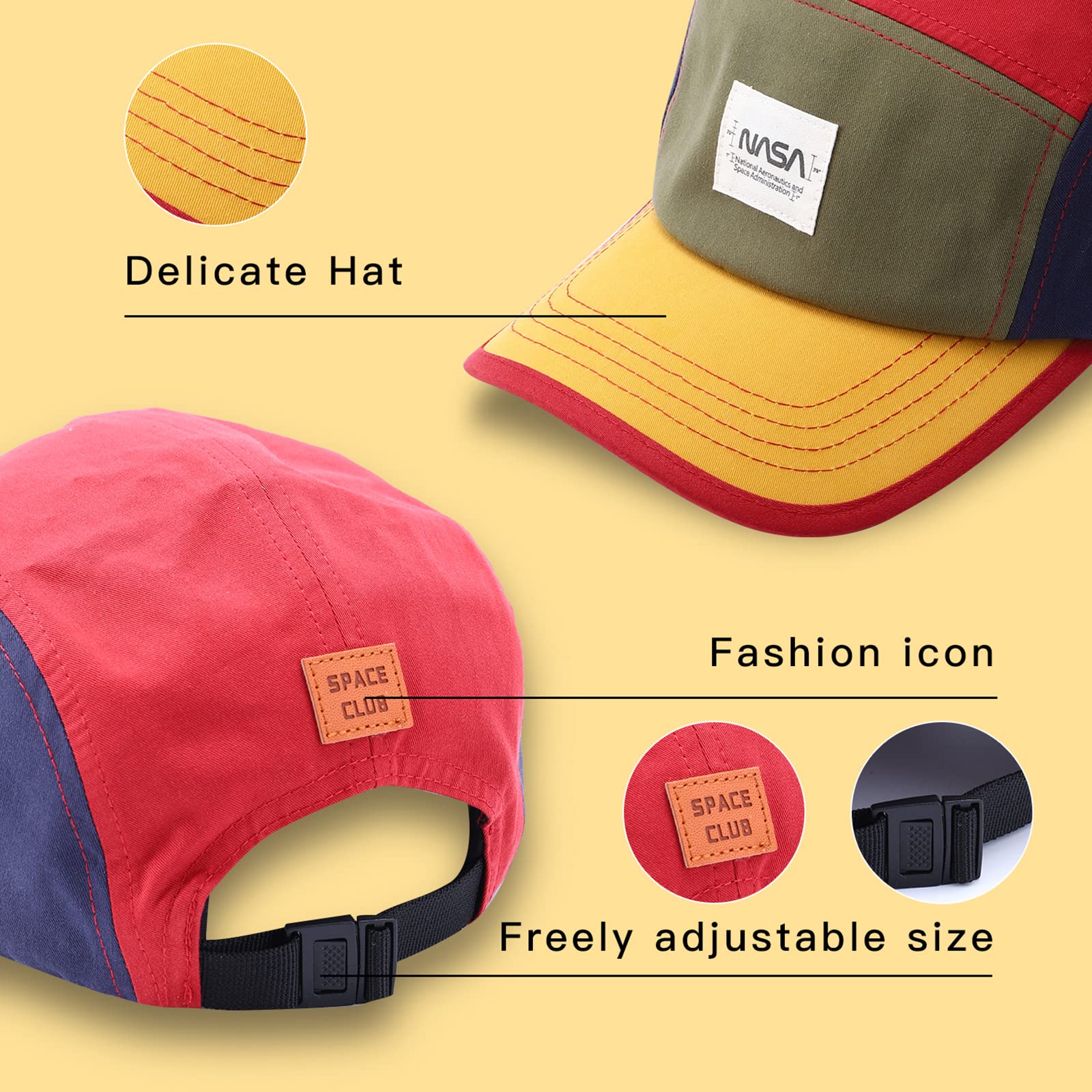 4 Packs Workout Cotton Baseball Caps Adjustable Washable Snapback Hat Fashion Colorful Golf Cap for Women Men All Season