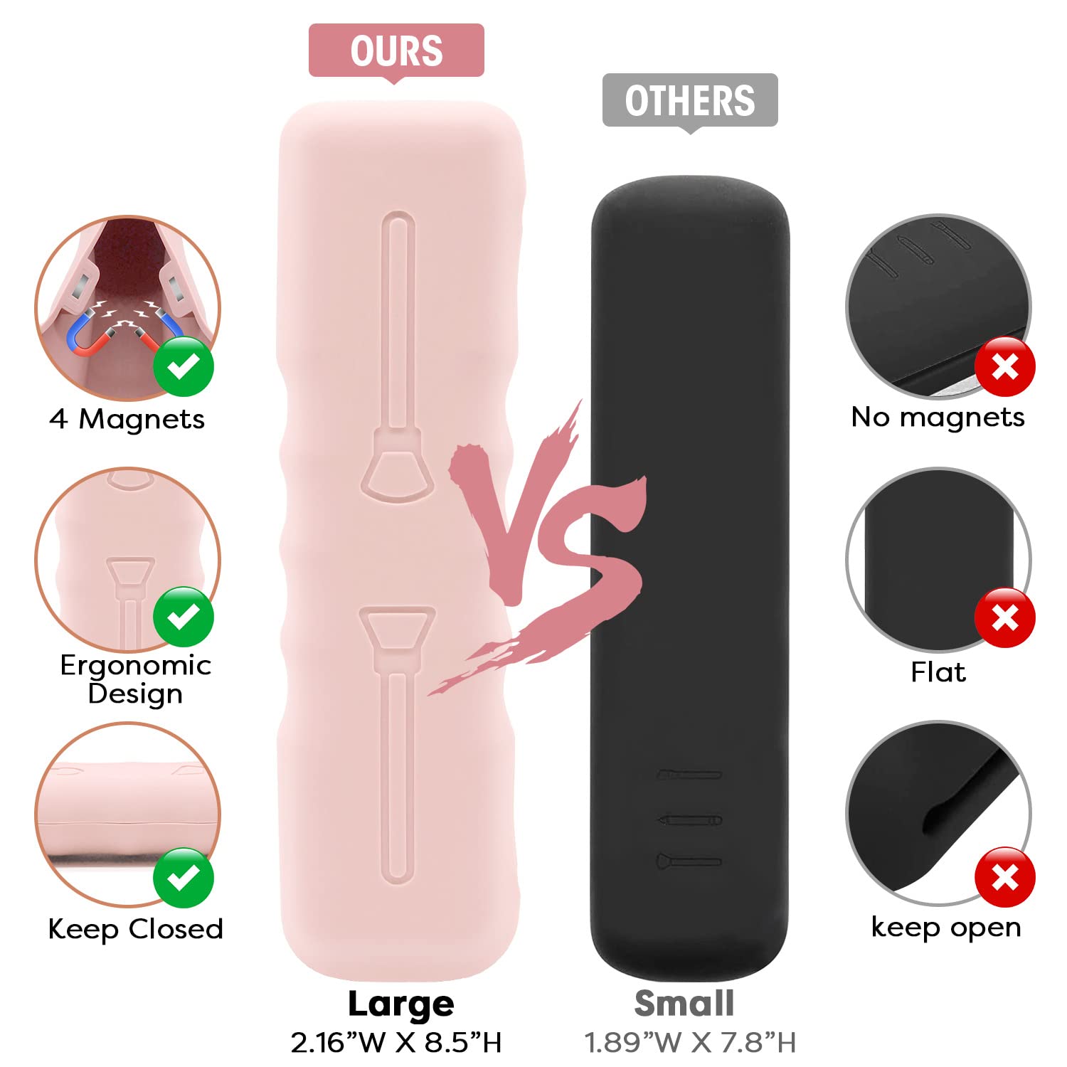 2Pack Makeup Brush Holder Silicone,Travel Makeup Brush Case Bag Organizer Cute Soft Portable Cosmetic Brushes Holders,Waterproof Makeup Brushes Covers for Traveling with Magnetic Closure-Pink,Black