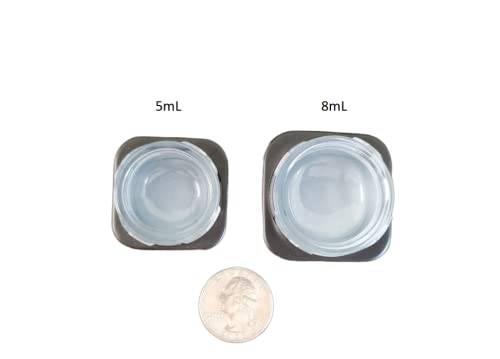 8mL Thick Glass Cube Stash Jar Container (2 Pack)