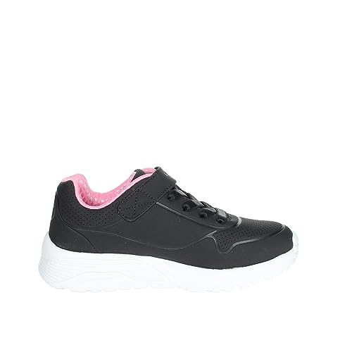 Skechers Kids Twinkle Toes Uno Lite Sneaker, Black/Rose Gold, 4