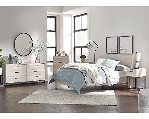 Signature Design by Ashley Socalle Modern Industrial 6 Drawer 54" Dresser, Natural Beige