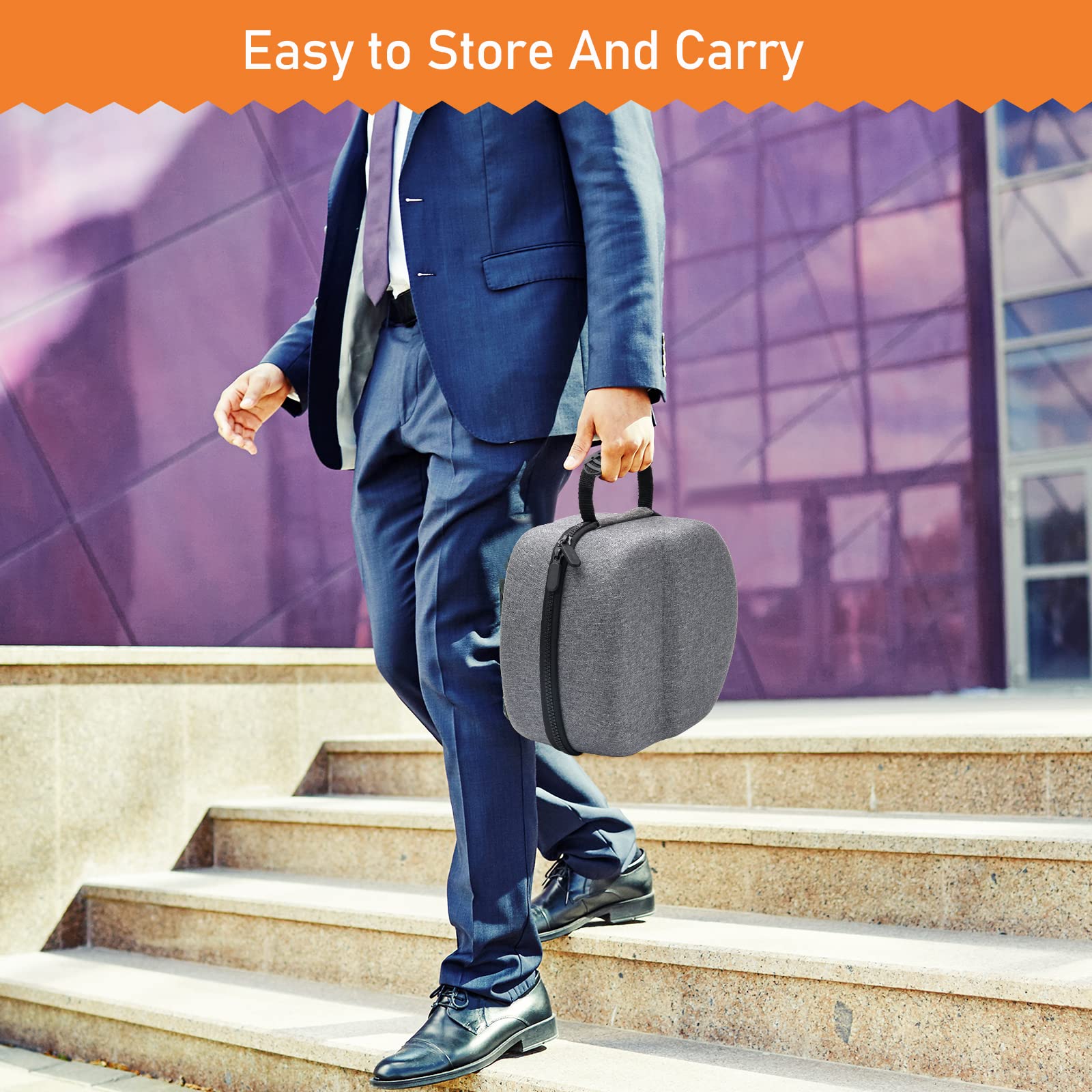 Carrying Case for Oculus Quest 2, Catcan Hard Protective Carry Case with Cable Ties/Bags for Meta Quest 2, Lightweight Portable Travel Case Storage Bag for VR Gaming Headset/Controllers (Grey)