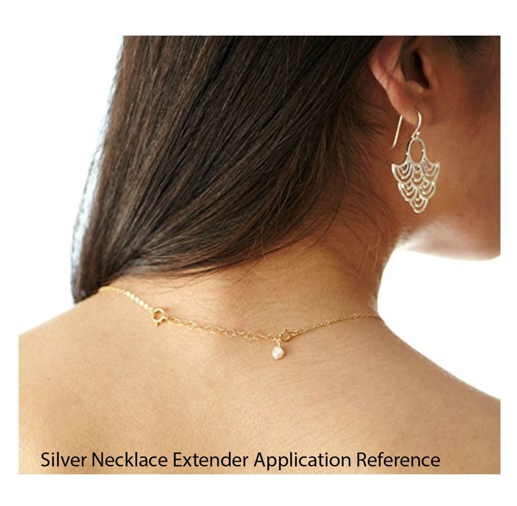 2pcs Adabele Authentic 925 Sterling Silver Jewelry Making Chain Extender with Cute Heart Drop Strong Removable Adjustable 6 inch Extension for Necklace Anklet Bracelet SS301-6