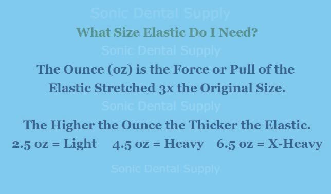 3/8 Inch Orthodontic Elastic Rubber Bands - 100 Pack - Clear Latex Free, Heavy 4.5 Ounce Small Rubberbands, Braces, Dreadlocks Hair Braids , Tooth Gap, Packaging, Crafts - Sonic Dental Supply - Made