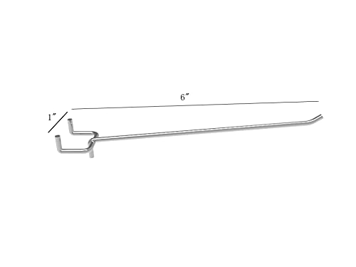 FixtureDisplays® 6" Peg Hook Pegboard Hook Pegwall Hook Wire Slatwall Hook Metal Peg Hook Metal Slatwall Hook 16736