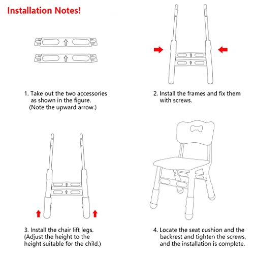Adjustable Kid Chairs Indoor 3 Level Adjustable Suitable for Children Age 2-6. Maximum Load-Bearing 220LBS Suitable for Family Classroom and Nursery Child Seat Set (2-Pack-Grey)