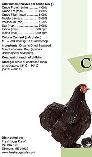 Fresh Eggs Daily Coop Kelp Organic Feed Supplement Vitamins for Backyard Chickens and Ducks 7LB