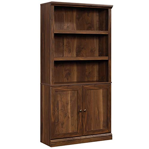 Sauder Misc Storage Engineered Wood Tall Wood Bookcase in Grand Walnut