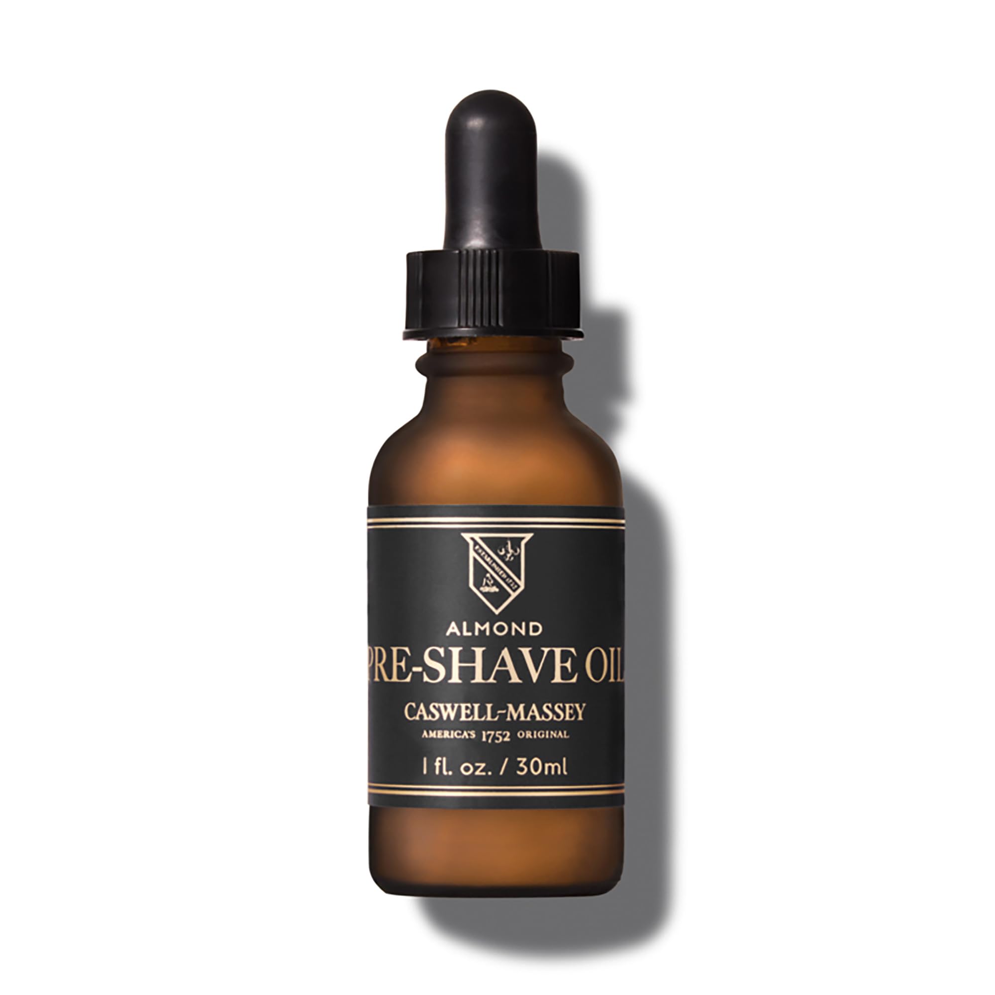 Caswell-Massey Heritage Almond Pre-Shave Oil, Natural Men’s Shaving Oil with Castor Oil & Olive Oil, Suitable for Sensitive Skin, 1 Fl Oz