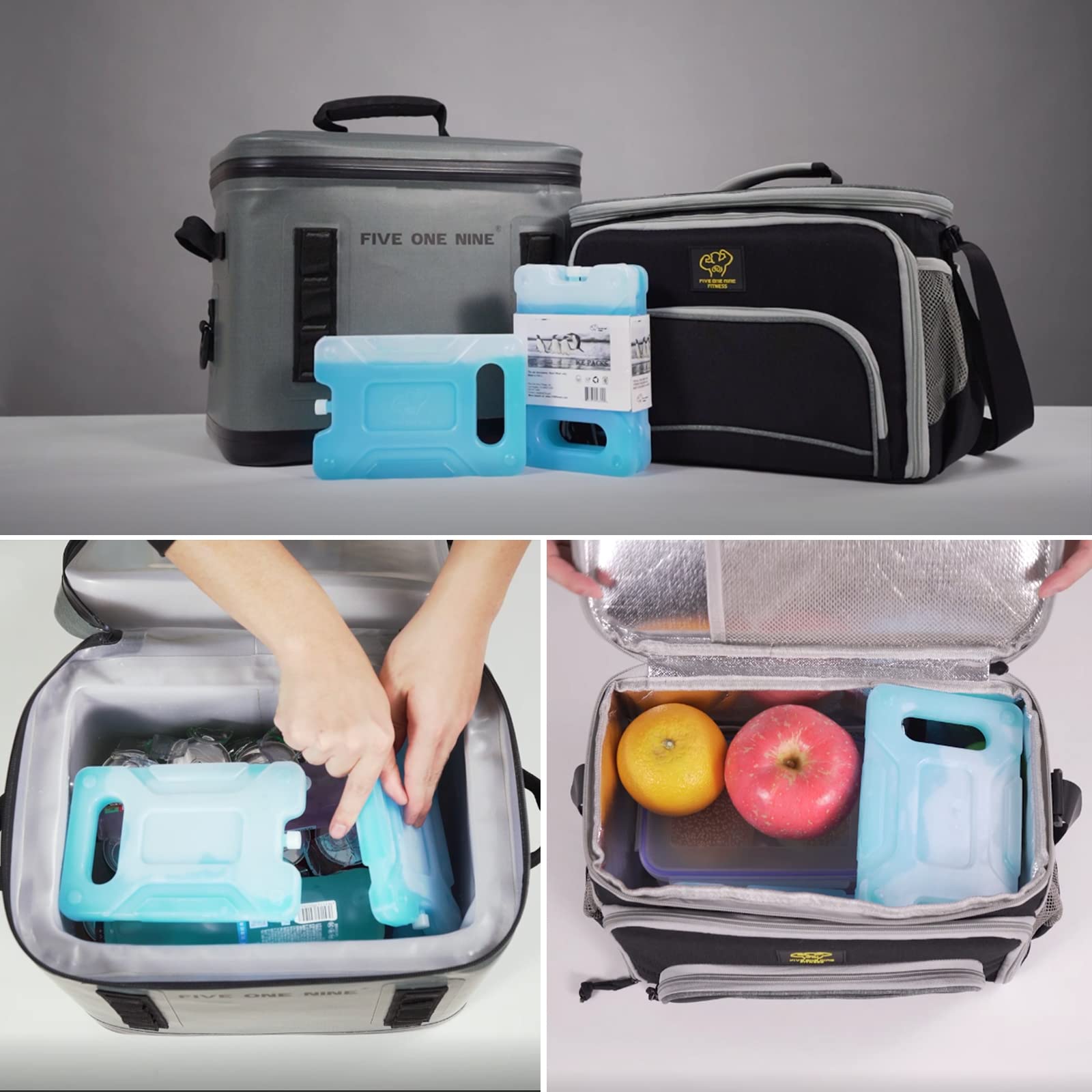 519 Fitness Meal Prep Backpack,Insulated Cooler Lunch Backpack with Computer Compartment,Hiking Picnic Cooler Rucksack For Men and Women,3 Meal Containers,2 Ice Packs and Protein Shaker(black)