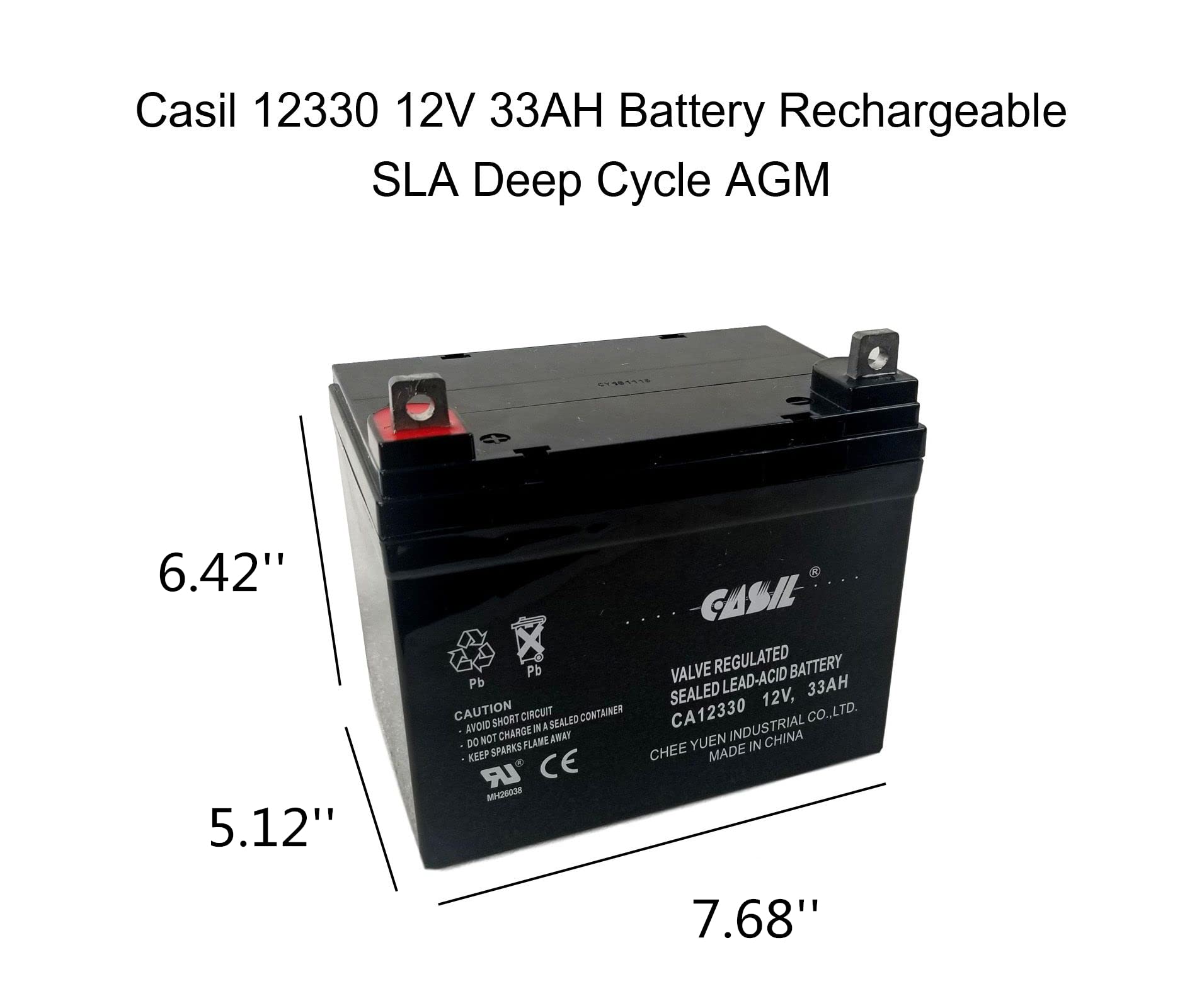Casil 12V 33Ah Replacement Battery Compatible with 35ah Scooter Pride Mobility Jazzy Select Electric Wheelchair 2 Pack