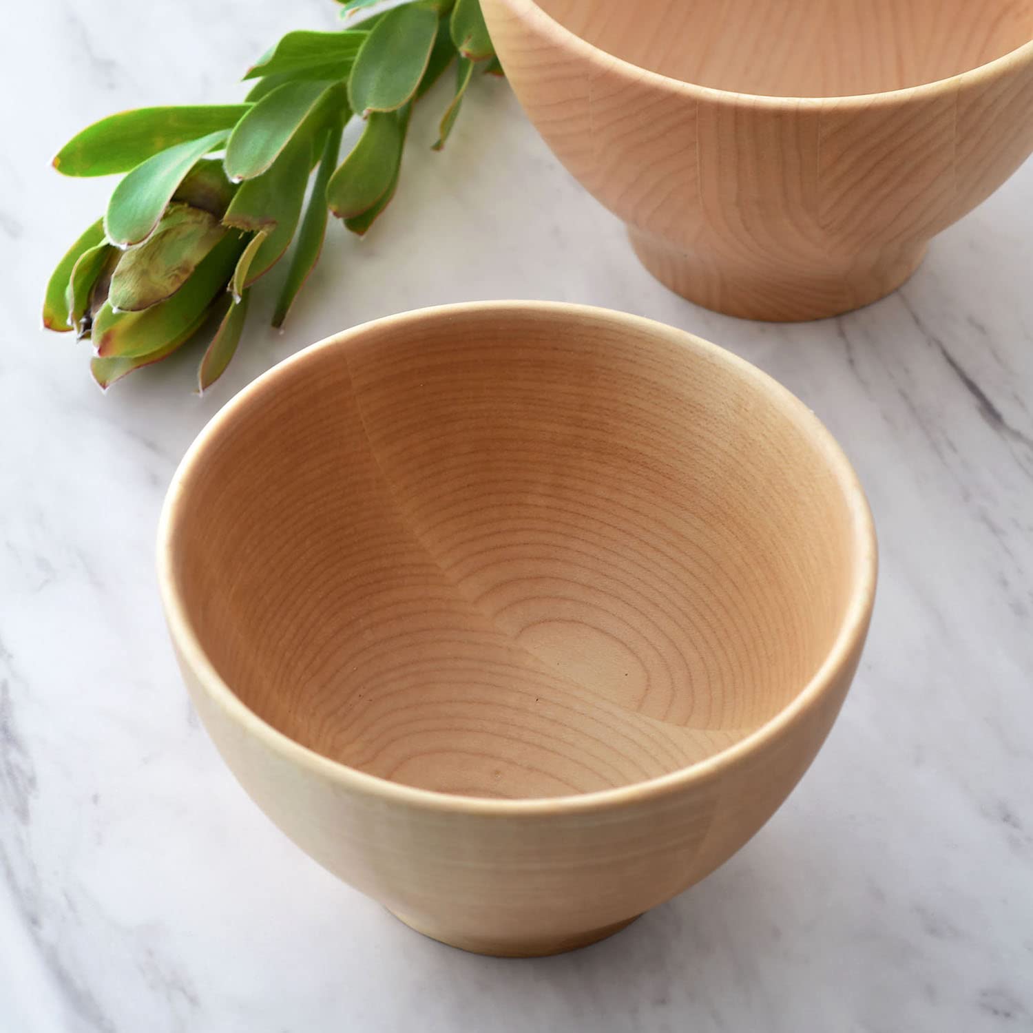 365methods Natural Wood Maple Rice Bowl, Bowl, M, 5.5 inches (14 cm)