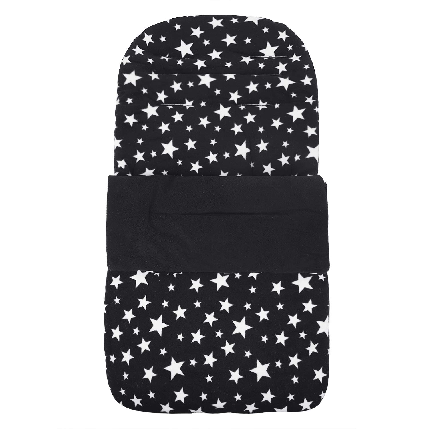 Winter Warm Bunting Bags Universal Baby Infant Stroller Sleeping Bag Windproof Thermal Thick Fleece Lining Toddler Footmuff Anti-Kicking Sleeping Nest Stroller Blanket Cover 0-3 Yrs (Black Stars)