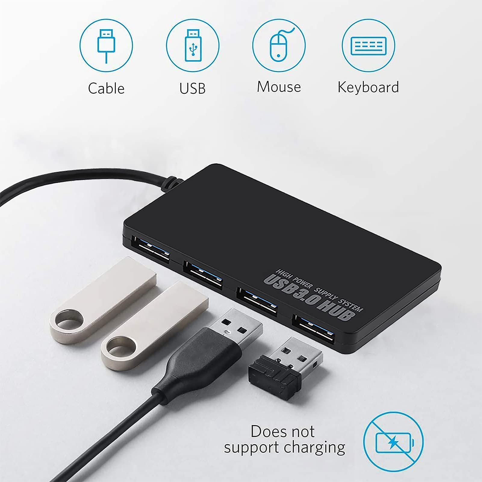 Ultra-Slim Data USB Hub USB C to USB Hub 4 Ports Type C to USB 3.0 Hub USB C to USB Adapter Support 7/8/10, Vista, XP, 2003/2000/ME, OS X, Linux Systems