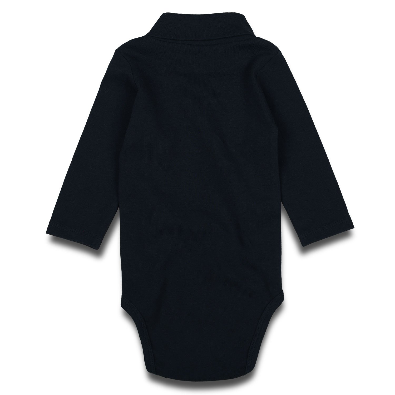 ROMPERINBOX Solid Black Baby Turtleneck Bodysuit Long Sleeve Outfits (Black,18-24 Months)