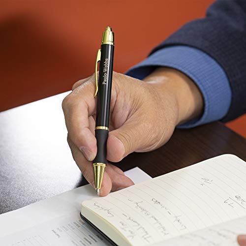 Dayspring Pens | Personalized Monroe Black Ballpoint Gift Pen and Premium Gift Case - Custom Engraved Fast with Your Name | Shipped in One Business Day