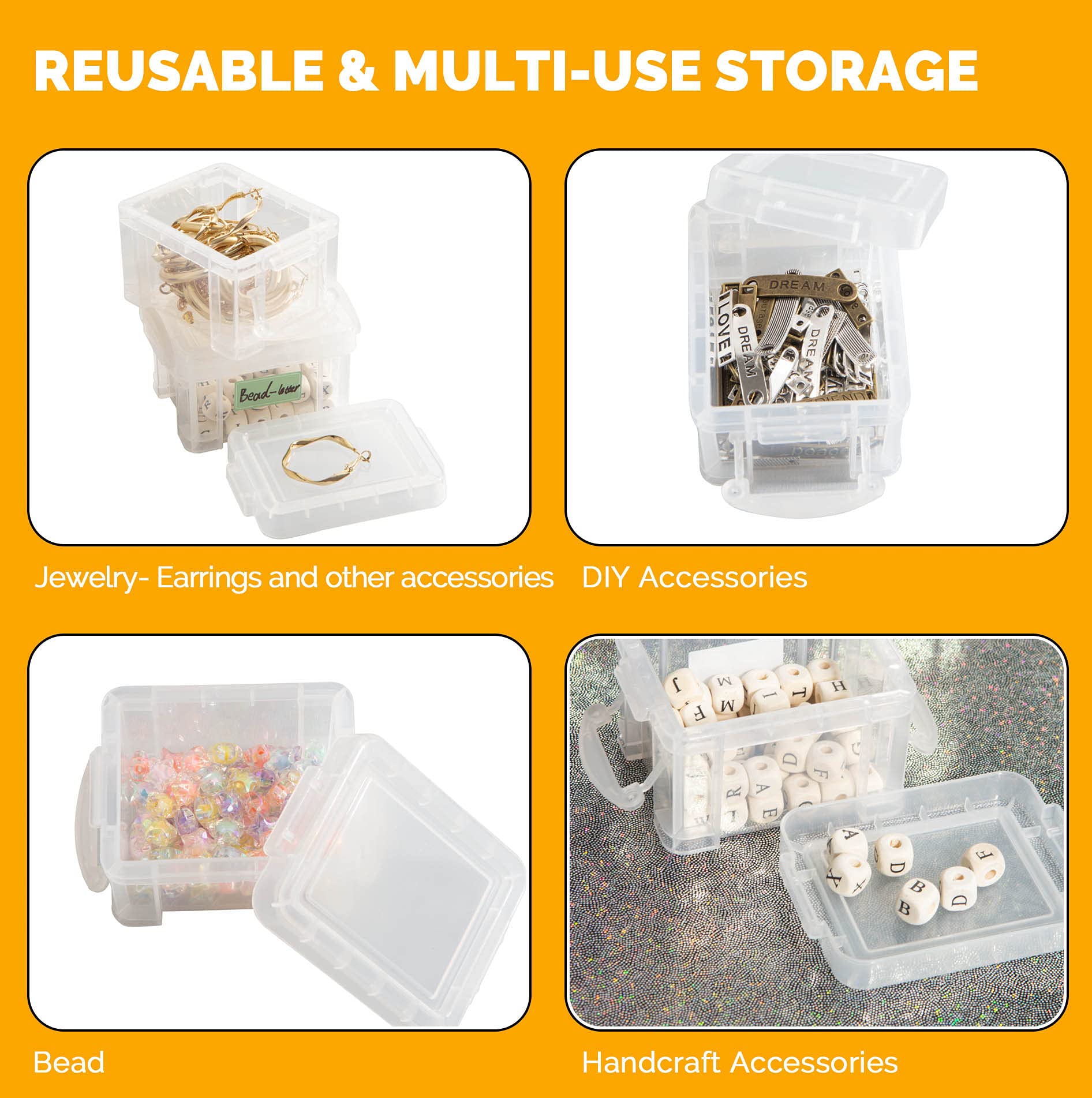 2Pack Small Plastic Clear Storage Box Containers with Lids, Small Bins (11.5x3.6x2.8 in)- Reusable&Stackable Craft Box, Small Items Accessories Storage Organizer for Toy Bricks,Mini Figure,Makeup Tool