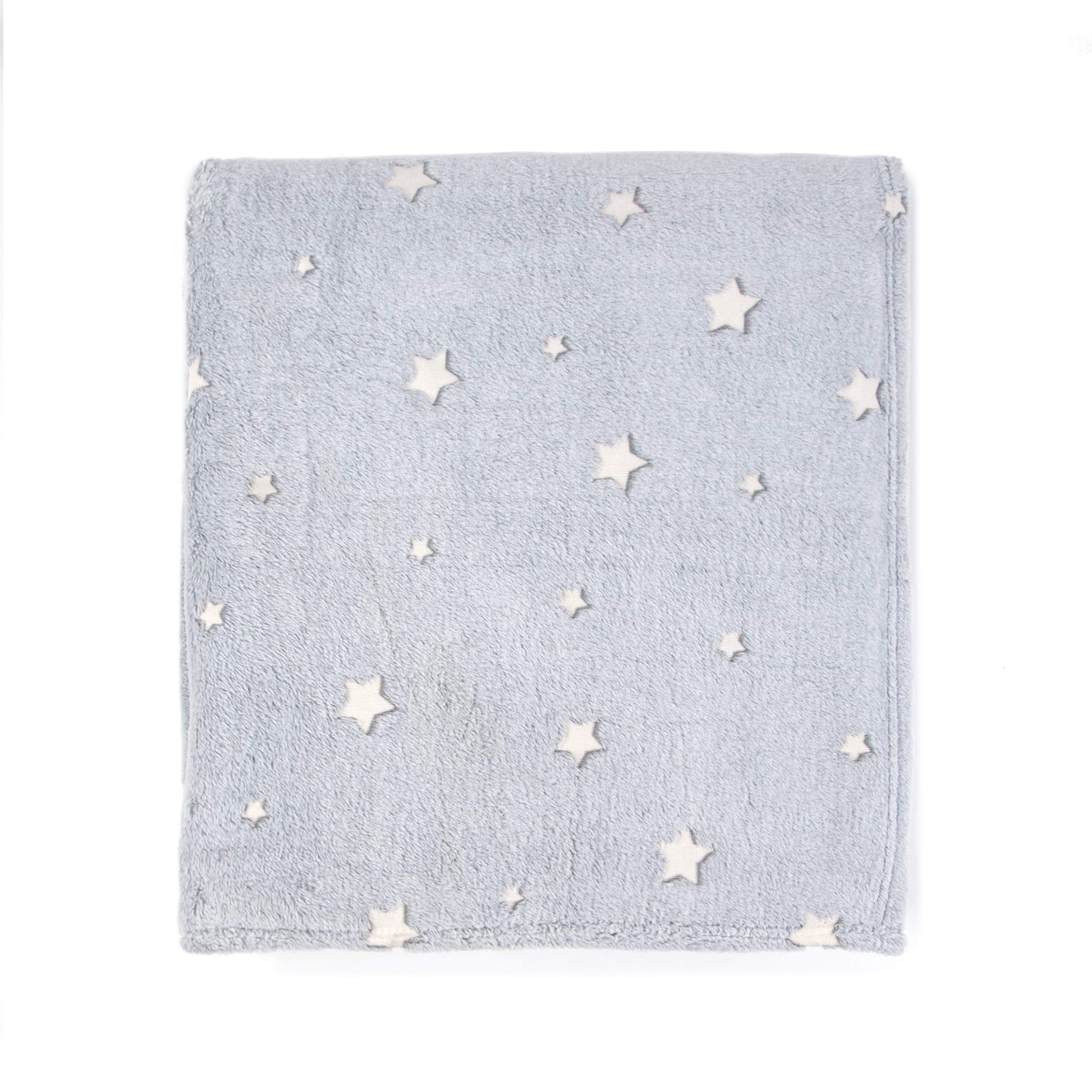 Tadpoles Super Soft Glow in The Dark Stars Baby Blanket, Girls and Boys (30x40 inch)