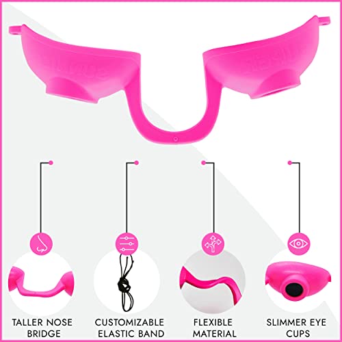 Super Sunnies Flex Flexible UV Eye Protection, FDA Compliant Individual Tanning Bed Goggles Eyeshields, Glasses, With a Clear Case/Box (Pink)