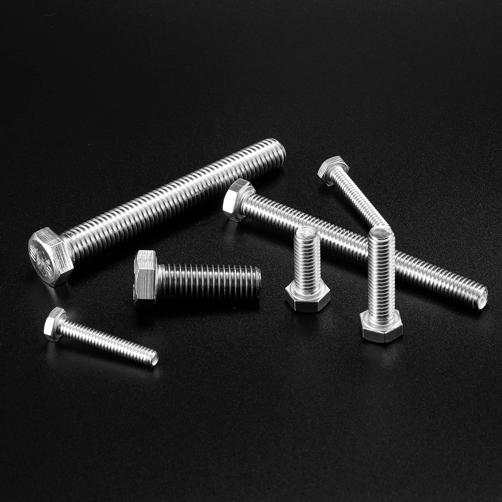 5/16-18 x 2" Hex Head Screw Bolt, 20Pcs 18-8 (304) Stainless Steel, Fully Threaded, Plain Finish, by SG TZH