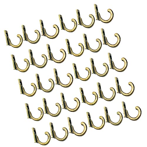 DD-life 30pc Vintage Bronze Wall Mounted Single Hook Hangers ，Door Hooks,Wall Hooks Hooks for Hanging with 30 Pieces Screws for Jewelry, Keys, Hats and Other Small Items.