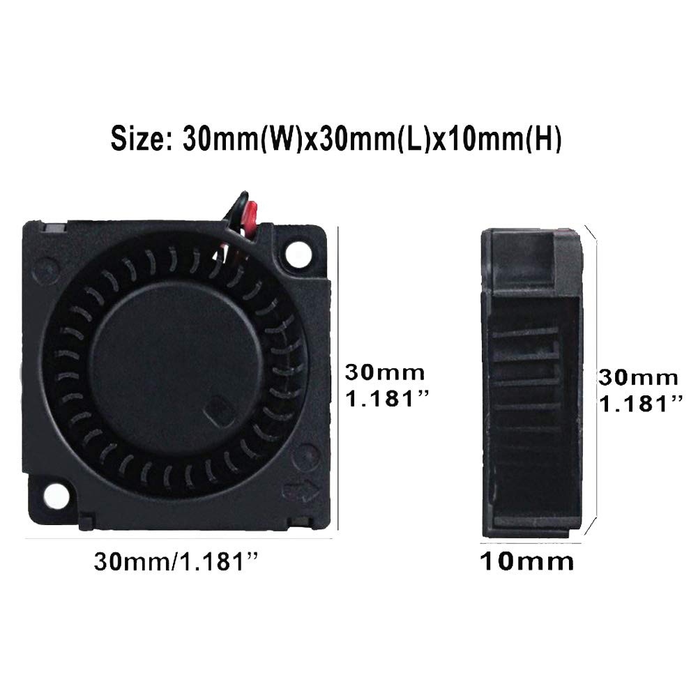 2Packs Wathai 30x30x10mm Brushless Turbo Blower Cooling Fan 30mm 12V ¡­