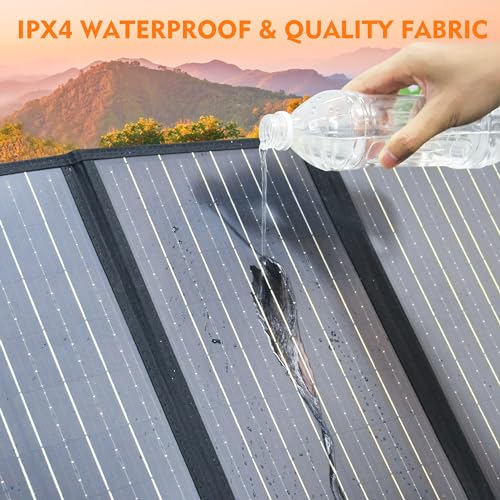 296Wh 600W Portable Power Station with 60W Solar Panel, Solar Generator Outdoor Backup Battery Supply with AC Outlet for Tent Camping, Home Emergency, Traveling, RV Trip
