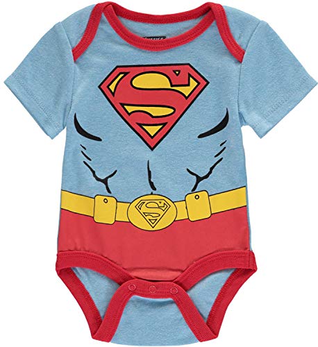 DC Comics Baby Boys Newborn 5 Infant Pack Short Sleeve Bodysuit Flash Superman Batman Aquaman Green Lantern Baby 0-3 months