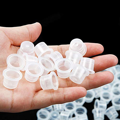 Jconly Tattoo Ink Caps - 1000Pcs Disposable Plastic Pigment Tattoo Ink Caps Cups for Tattoo Ink, Tattoo Supplies(Medium #13)…