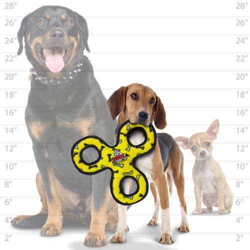 TUFFY - World's Tuffest Soft Dog Toy - Junior 3 Way Tug - Squeakers - Multiple Layers. Made Durable, Strong & Tough. Interactive Play (Tug,Toss & Fetch). Machine Washable & Floats (Combo 2 Pack)