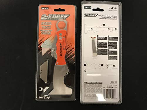 2Edge Knife: Putty Knife and Utility Knife Combo, Zorr Corp ZH-412