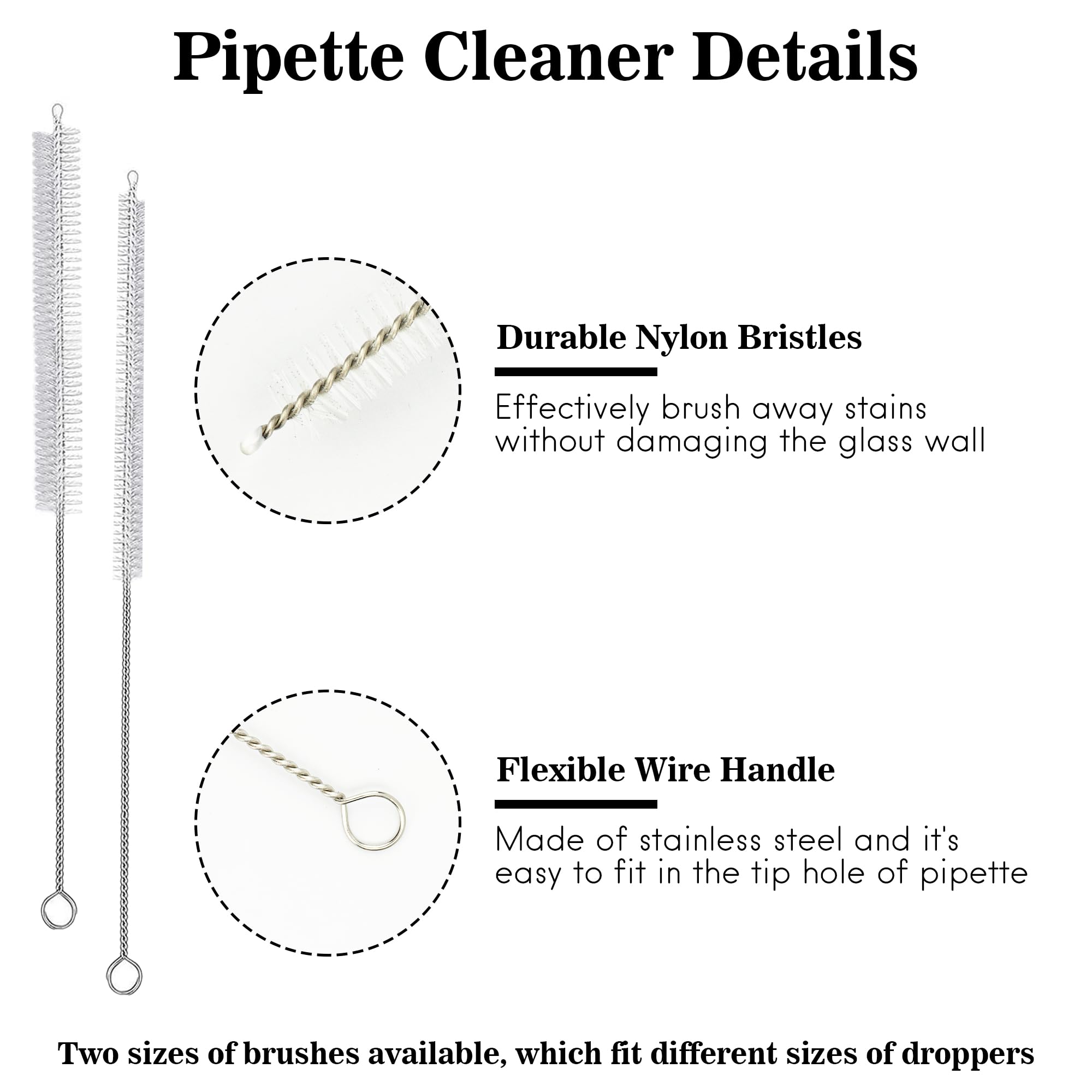 6Pcs Glass Pipettes Dropper, 1ml 2ml 3ml 5ml 10ml Graduated Liquid Dropper, with Rubber Bulb and Cleaning Brush, Transfer Pipettes for Essential Oil