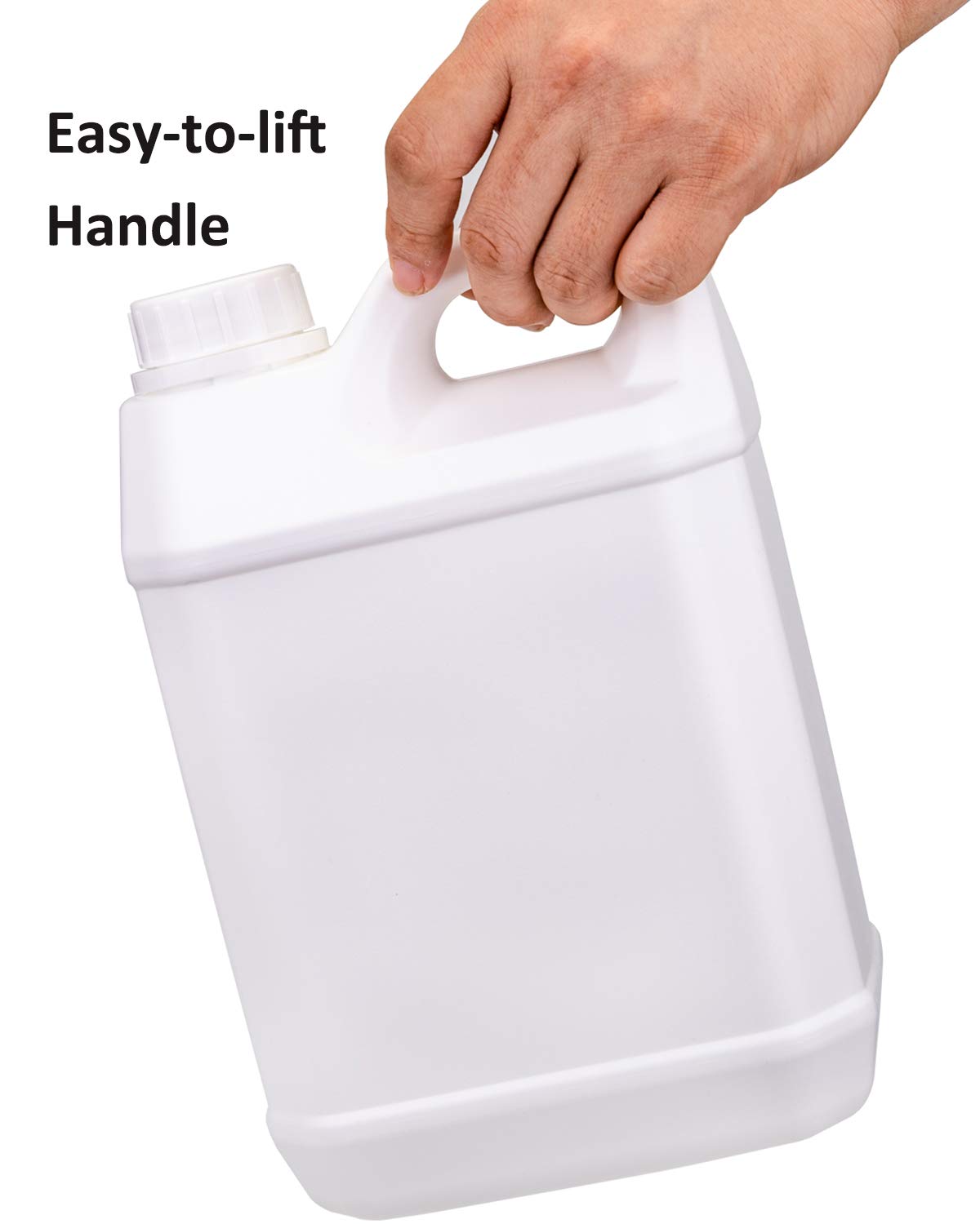 Nicunom 3 Pack 80 Oz Plastic Jugs, F-Style Large Empty Jug Container Bottle with Airtight Lids, Reusable Food-grade BPA Free HDPE Plastic, for Home and Industrial Use, White