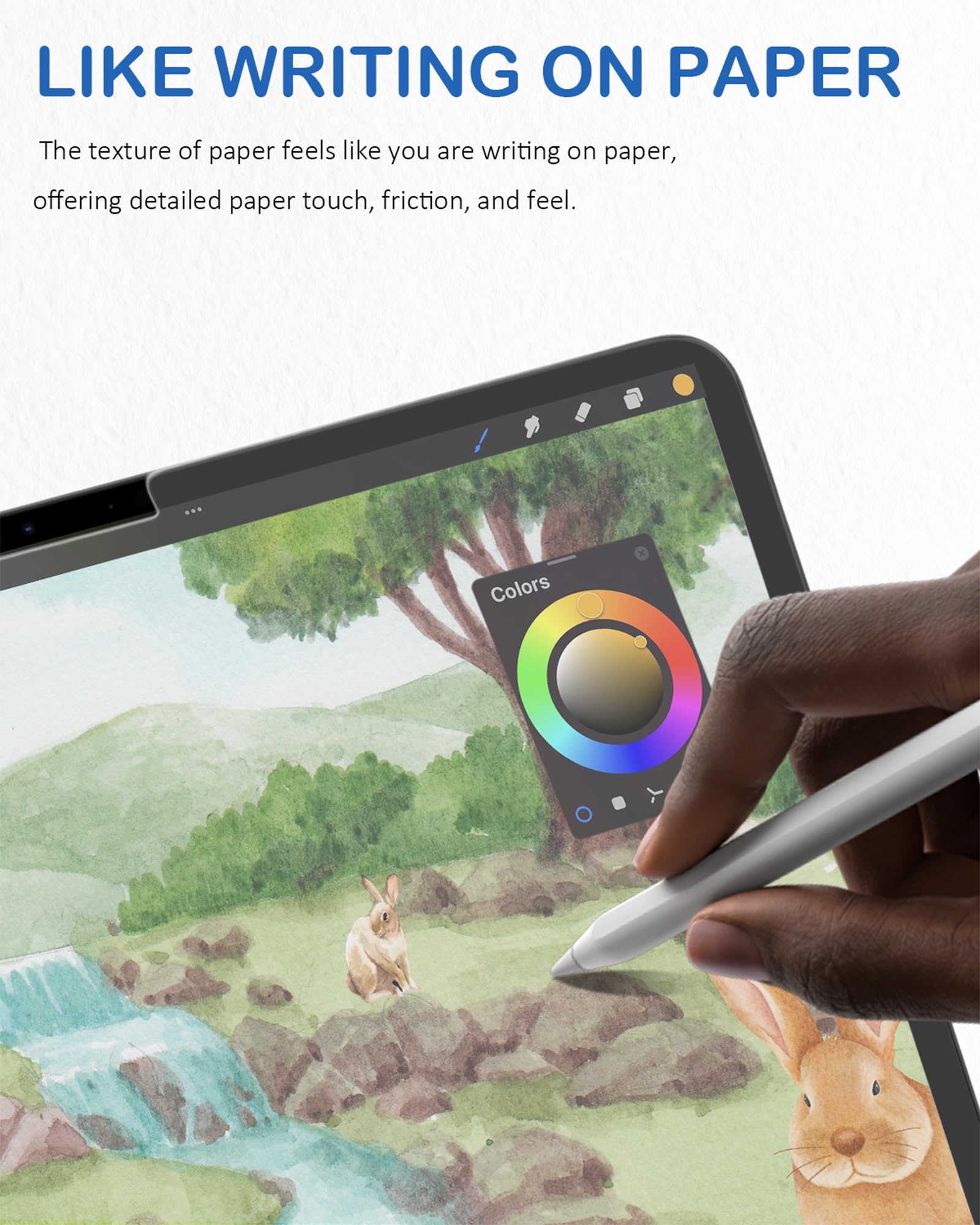 XIRON 2-Pack Paper Screen Protectorfor iPad Pro 12.9 2022/2021/2020 (6th/5th/4th Generation), Matte PET Film for iPad Pro 12.9, Write and Draw Like on Paper, Anti-Glare Screen Protector