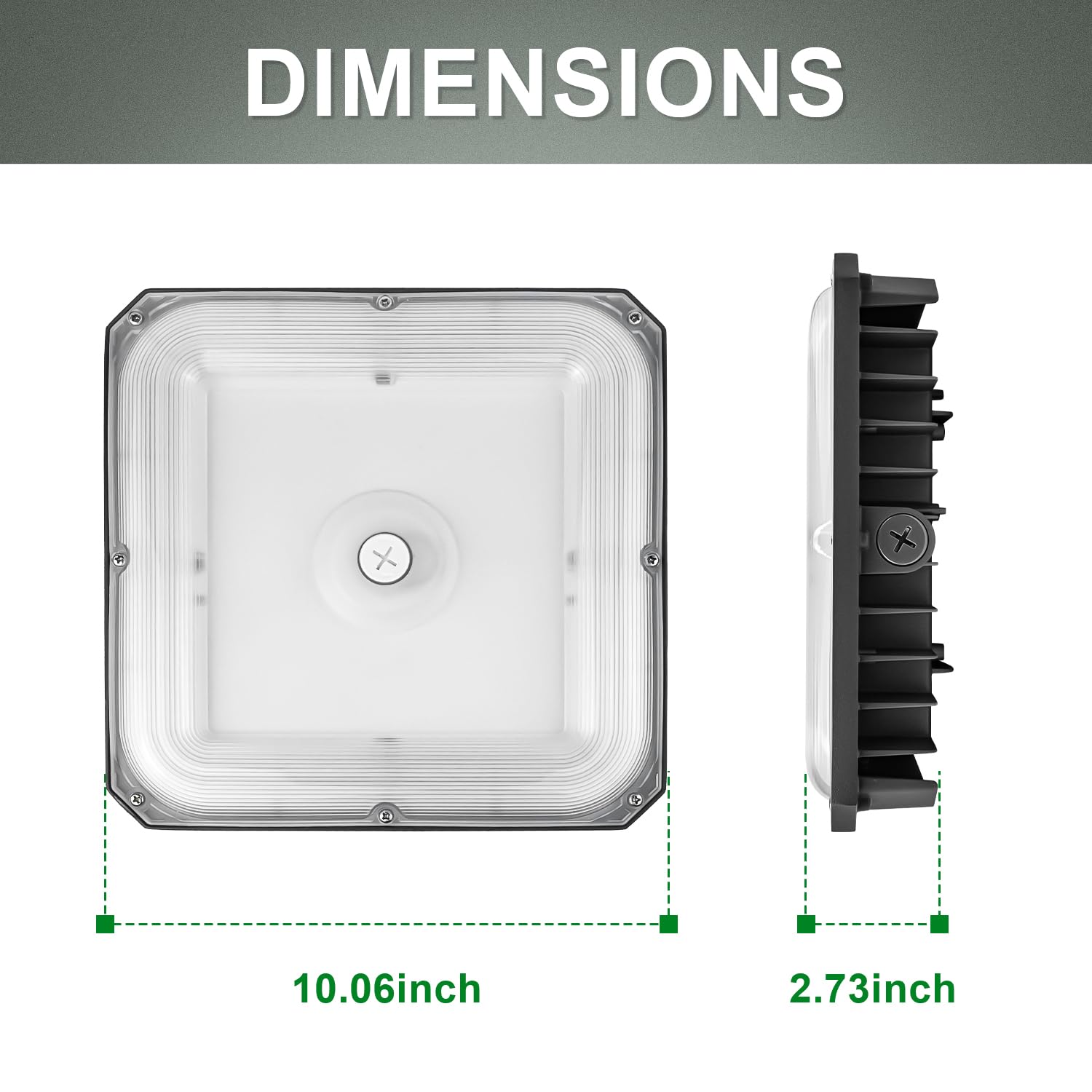 80W/60W/40W Power Selectable LED Canopy Garage Light with 3CCT (3500K/4000K/5000K), LED Parking Garage Lights 90-277V IP65 Commercial Residential Lights DLC (40W/ 60W/80W Power Selectable -1 PACK)