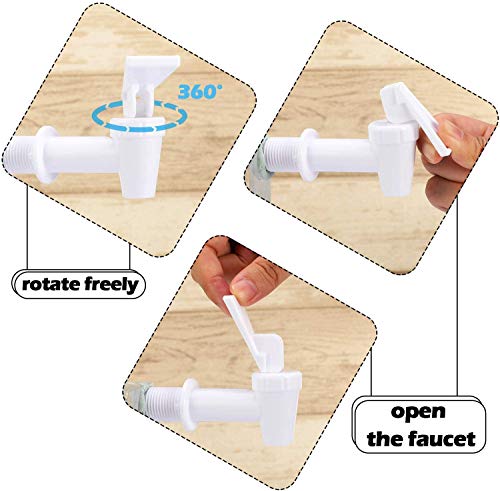 6 Pieces Replacement Cooler Faucet White Water Dispenser Tap Set,BPA Free Plastic Spigot By VitaLifePower