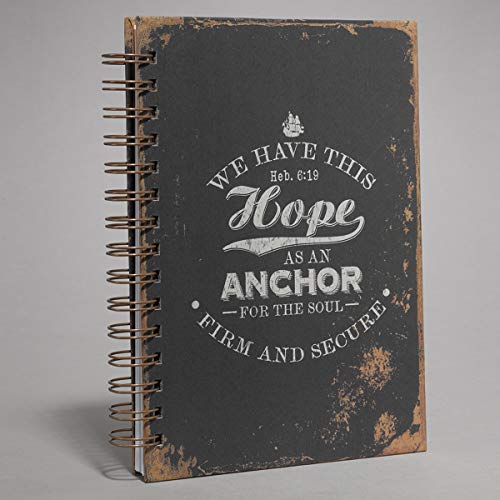 Christian Art Gifts Large Hardcover Notebook/Journal | Hope As An Anchor β Hebrews 6:19 Bible Verse | Vintage Inspirational Wire Bound Spiral Notebook w/192 Lined Pages, 6β x 8.25β