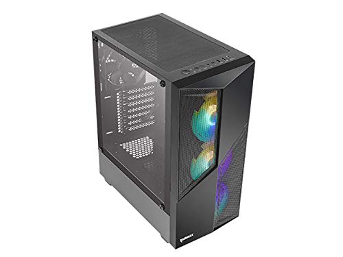 Raidmax ATX Desktop Computer Gaming PC Case Mid Tower PC Case with addressable RGB x3 ARGB Fans ATX PC Case USB 3.0 Tempered Glass PC Case Mesh Window Computer Case with 3 ARGB LED Black PC Case -X627