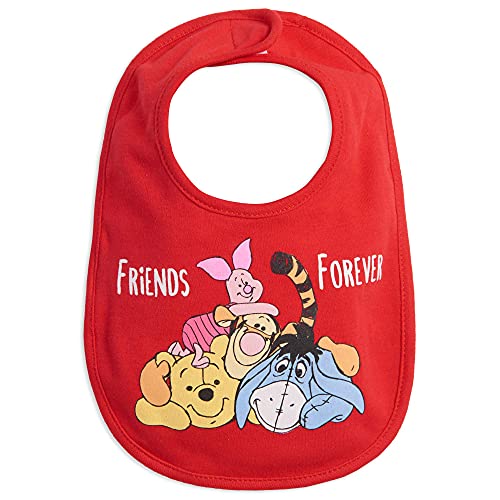 Disney Winnie the Pooh Tigger Eeyore Piglet Baby Boys 5 Pack Side Snap Bibs