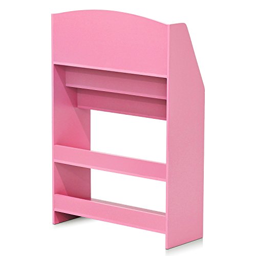 FURINNO 5-tier Kidkanac Magazine/Bookshelf With Toy Storage, Pink