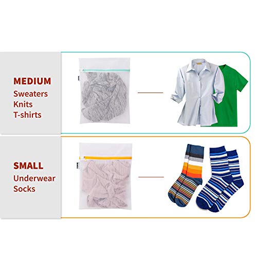 Mamlyn Mesh Laundry Bag for Delicates, Wash Bags for Underwear and Lingerie, Makeup Organizer Bag (1 Medium, 1 Small)