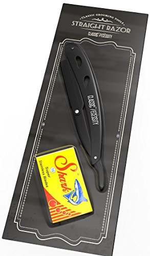 Classic Necessity Professional Barber Straight Razor for Mens Shaving | Pack of 20 Single Edge Premium Razor Blade | Cutthroat Stainless Steel Shavette with Swing Lock