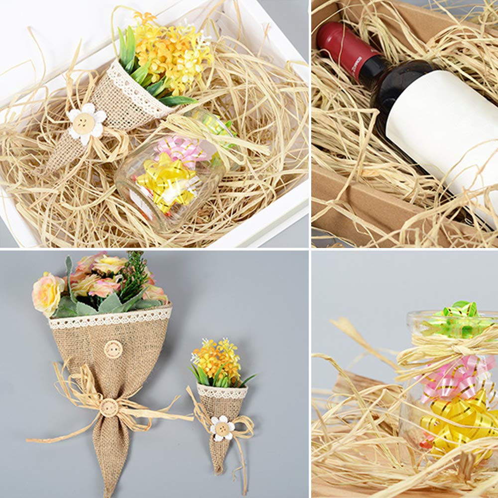 300 g Natural Raffia Paper Ribbon for Florist Bouquets Decoration Crafts ,Christmas Raffia Gift Wrap Ribbon,Halloween Total 6 x 50g