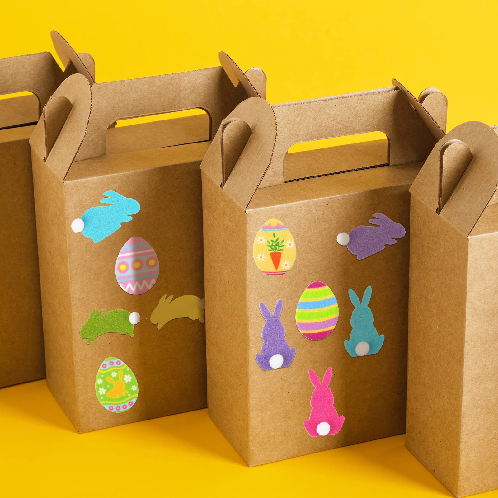 300 Pcs Easter Stickers Bunny Rabbit Egg Felt Self Adhesive Stickers for Kids Easter Arts Embellishments Crafts Scrapbook Gift Holiday Activities Boxes Envelope Party Supplies Decor