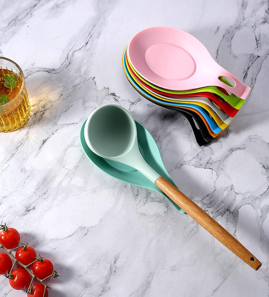 3PCS Black Silicone Spoon Rests Kitchen Scoop Bracket Stand Spoon Shelf Utensil Spatula Holder for Home Restaurant Supply